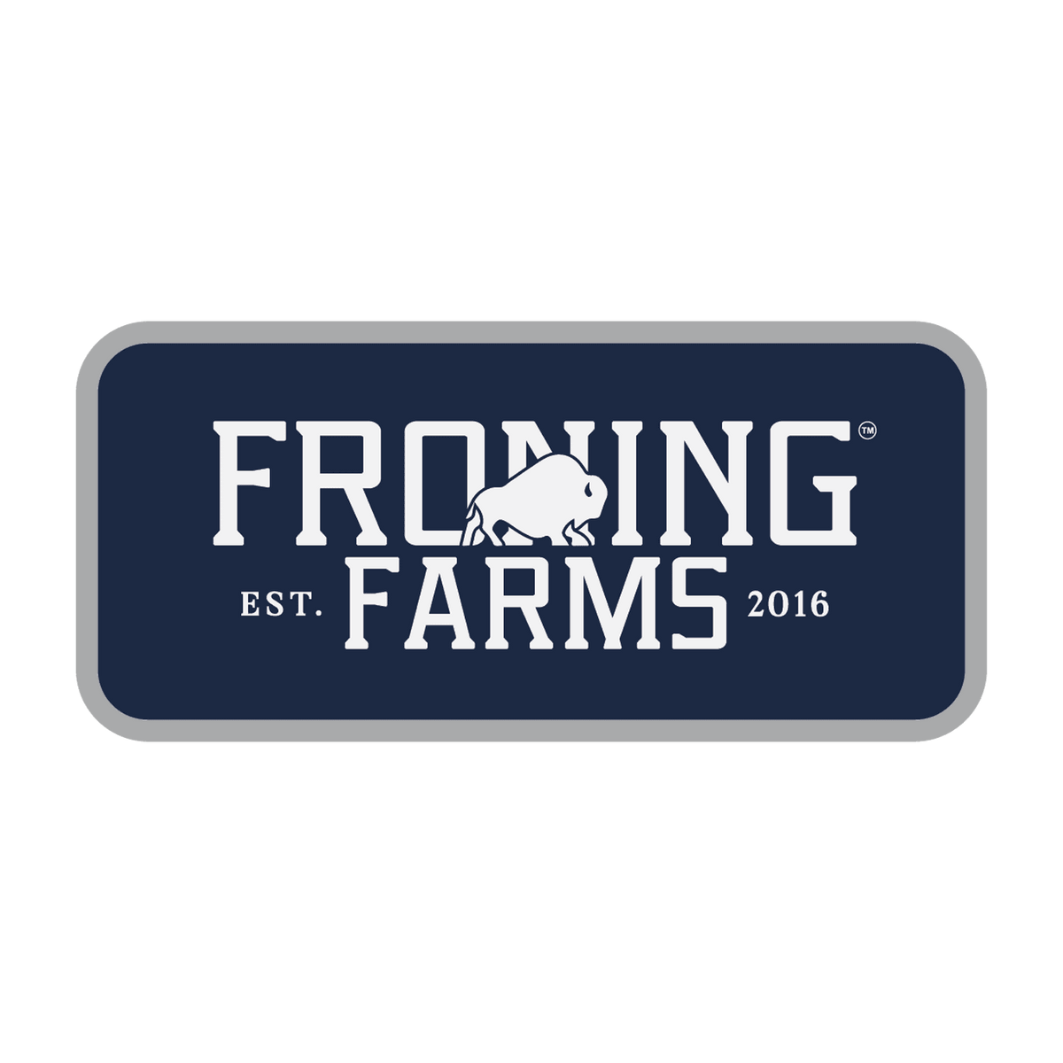 Navy Rectangle Logo Decal – Froning Farms